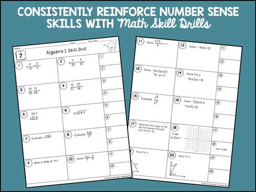 High School Math Intervention | Algebra 1 Math Skill Drills w/ Log ...