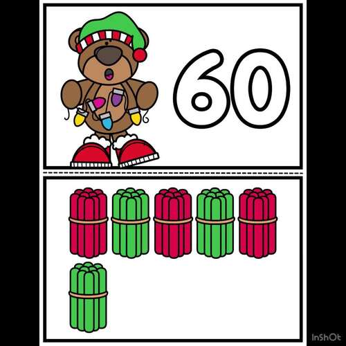 Skip Count by 10s Matching Practice Cards | Christmas Bear Holiday Math ...