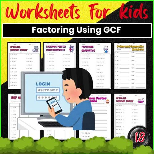 Factoring Using G'C'F Algebra Math Worksheet by Lib Anatomy school