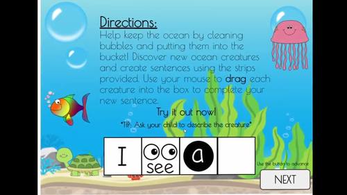 BOOM CARDS: Ocean Creatures + Sentence Strips! by Vivi Speechie | TpT