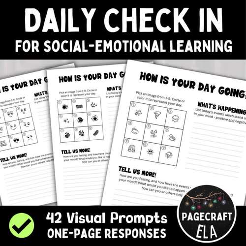 SEL Daily Check In One-Pagers with Different Grids - How is Your Day Going?