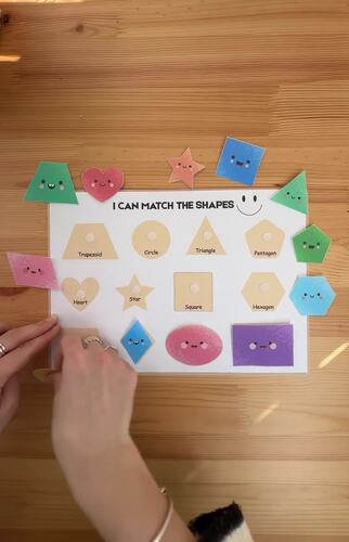 2D Shape Matching Game Montessori Printable | Shape Sorting Activity ...