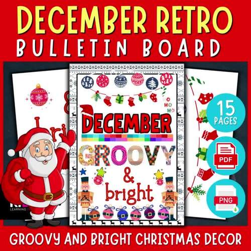 Retro Christmas Bulletin Board by ModernKids LearningPress | TPT