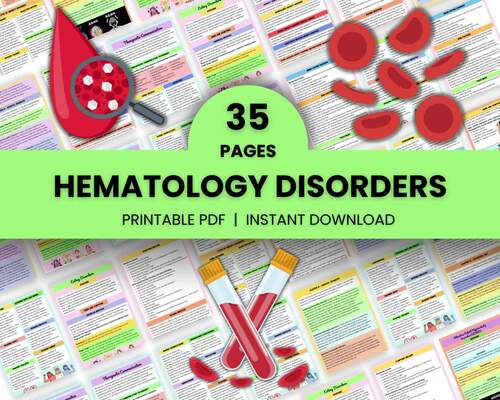 Hematology Disorders | Nursing Notes | 35 Pages Bundle | Nursing Study ...