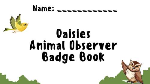 Girl Scout Daisies Animal Observers Badge Book | TPT