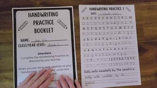 Cursive and Print Handwriting Practice and Assessment for Grades 3 and 4