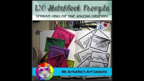 Sketchbook Task Cards Sketchbook Prompts 120 Drawing Prompts Visual ...