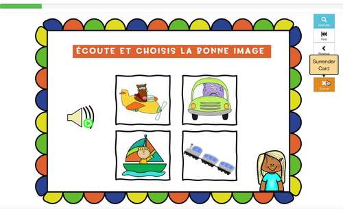 French BOOM CARDS Les Transports Set 1 with audio | Transportation