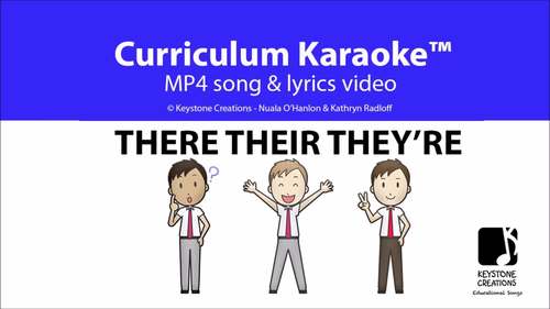 'THERE THEIR THEY'RE (Grades K-7) ~ Curriculum Song Video | TPT