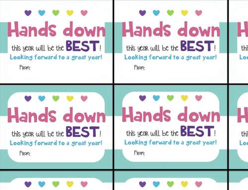 Hand Lotion (Hand Sanitizer) Beginning of Year (BOY) Gift Tag | TPT