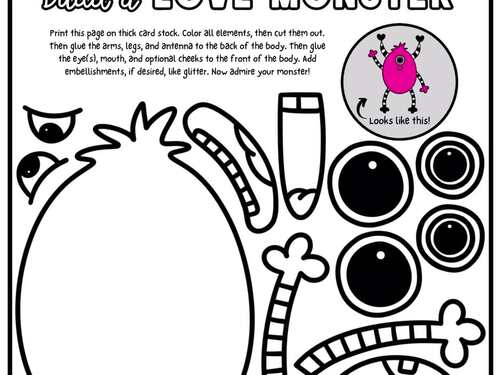 Build a Love Monster Craft, EASY, FUN, ENGAGING Valentine Activity