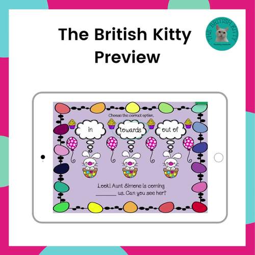 Easter Prepositions Grammar Boom Cards™ by The British Kitty | TPT