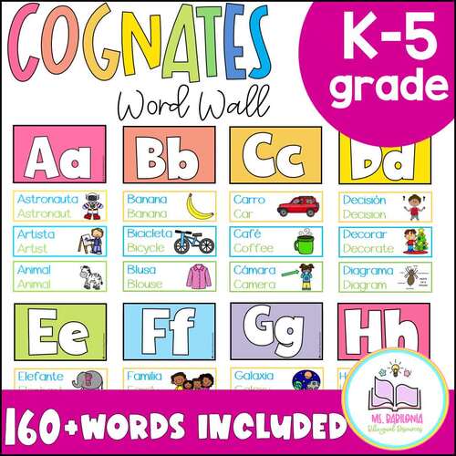 Spanish-English Cognate Word Wall|Pared de Cognados en Español e Inglés