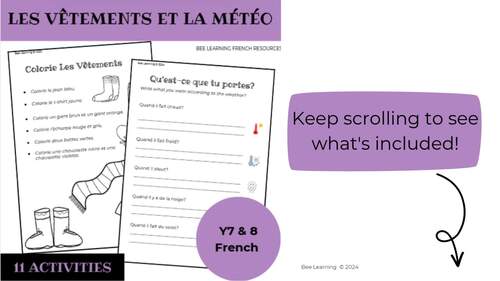 French Clothes and Weather Activities | Les vêtements et la météo ...