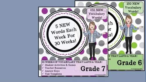 6th, 7th & 8th Weekly Vocab That Lasts a Year BUNDLE! by Jenspiration