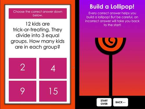 Halloween Division Digital Math Game for PowerPoint ™ by 3rd Grade Engaged