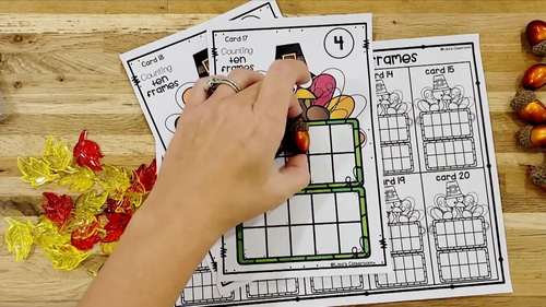 Thanksgiving TURKEY Ten Frames Counting 1-20 Math Centers, Fine motor ...