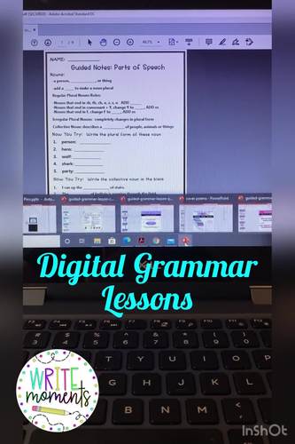 Parts of Speech Digital Grammar Lessons by Write Moments | TPT