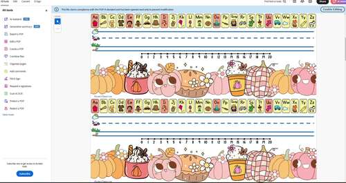 *EDITABLE* Student DESK Name tag Plates with FUN Phonics Alphabet Pumpkin