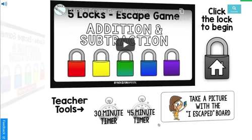 4th Grade Math Review Growing Escape Game Bundle | Boom™ | 5 Locks