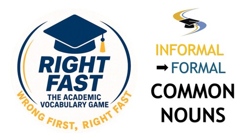 RIGHT FAST – Academic Vocabulary Game (Common Nouns – Full 10-Set Pack)