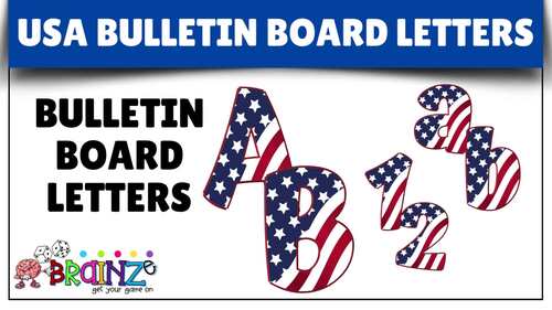 Patriotic Bulletin Board Letters Classroom Decor USA flag | Veteran ...