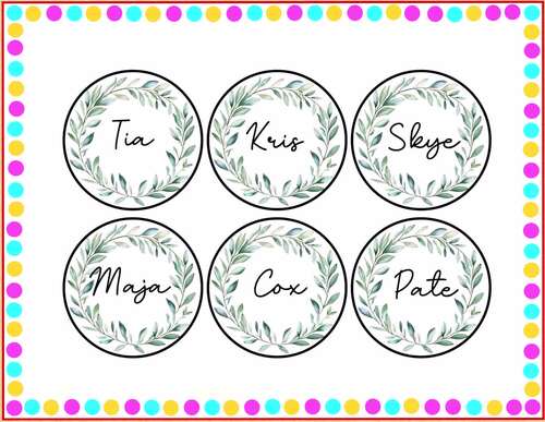 Spring Classroom Labels, Botanical Name Tags, Spring Labels, Green Tags