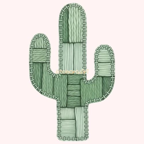 Yarn-Inspired Cactus Clipart PNG Set – 19 Watercolor-Style | TPT