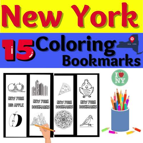 New York Craft Coloring Bookmarks Activity Resource Art Activity No Prep