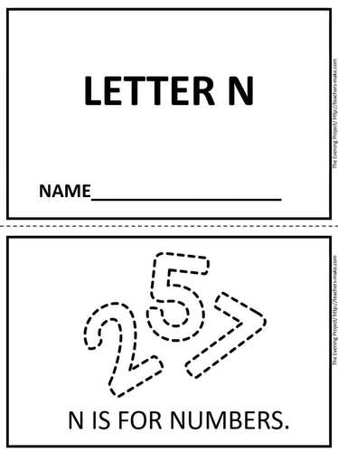 Letter N tracing and coloring emergent reader for pre-K, K, homeschool ...