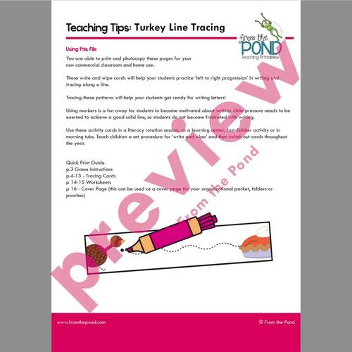 Turkey Prewriting Activity Cards | Thanksgiving Fine Motor Practice