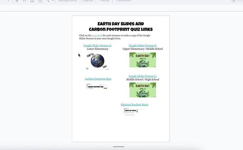 Earth Day Bundle: Carbon Footprint Activity, Google Slides, and Game Show