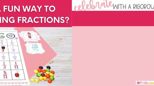 Valentine's Day Fraction BINGO | Simplifying & Equivalent Fractions Game