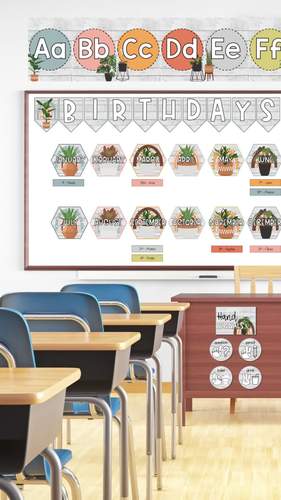 Boho Plants and Rainbows Classroom Decor Bundle by Tales From Miss D