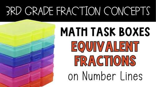 Math Task Box: Equivalent Fractions on Number Lines Matching Activity