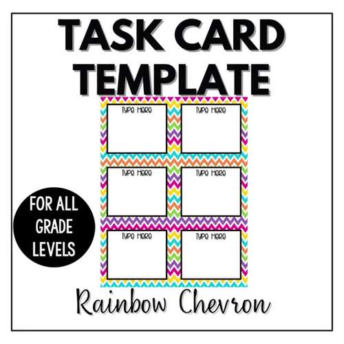 Task Card Template - Rainbow Chevron by Jillian Fernandez | TPT