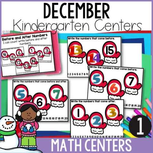 December Math Task Boxes and Literacy Stations for Kindergarten | TPT