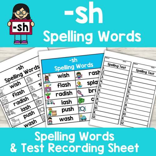 -sh Ending Digraph Spelling Words | 1st & 2nd Grade Phonics | Homework Test