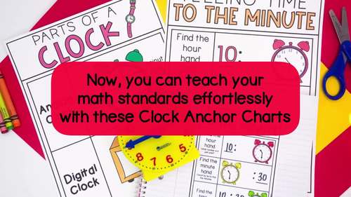Telling Time Anchor Charts by Chalkboard Chatterbox | TpT
