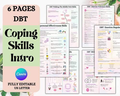 DBT Coping Skill Cards | DBT Cards | Printable Cards | DBT Skills Tracker