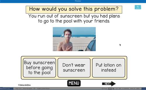 Life Skills Solving Problems Summer Edition Speech Therapy Boom Cards™