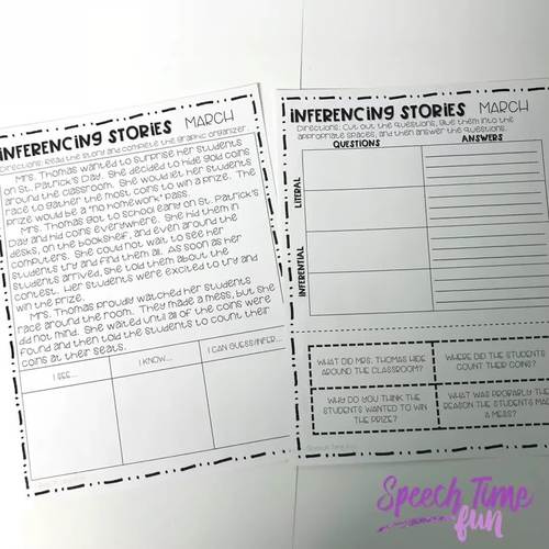 Inferencing Stories for the Year by Speech Time Fun | TpT