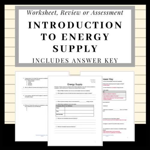 Renewable and Nonrenewable Energy Sources & Limitations Assessment or ...