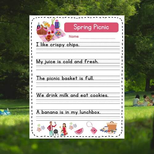 2nd grade April morning work, morning meeting greetings, Spring picnic