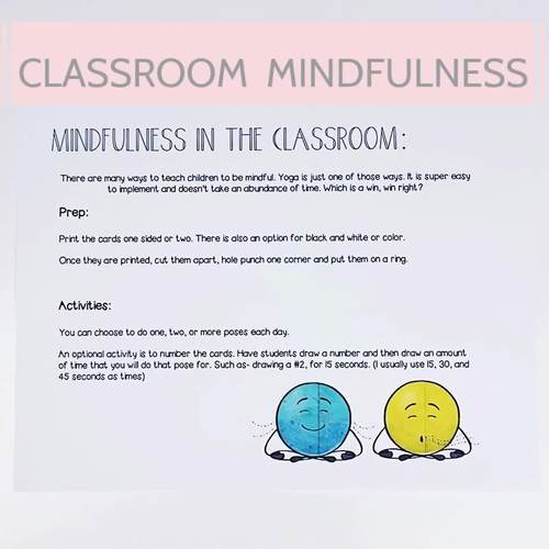 Yoga and Mindfulness in the Classroom by Marissa Rehder- The Teacher Haven