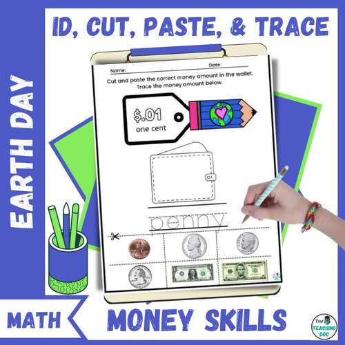 Earth Day Identify Count and Match Money Life Skill Worksheets | TPT