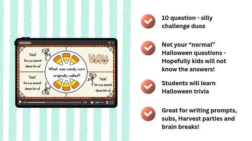 Halloween Trick or Trivia Questions | Party Game & Movement Activity ...