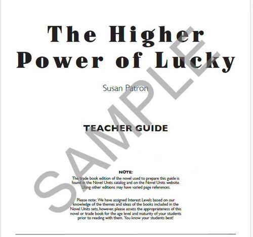 The Higher Power of Lucky Novel Units® Teacher Guide Novel Study
