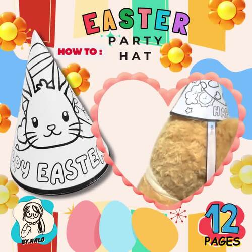Easter Party Hat Craft – DIY Bunny & Egg Hats for Kids! Coloring ...