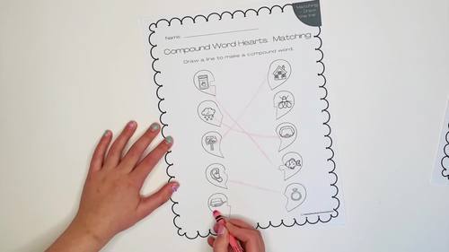 Compound Word Hearts | Valentine’s Day | No-Prep Worksheets | TPT